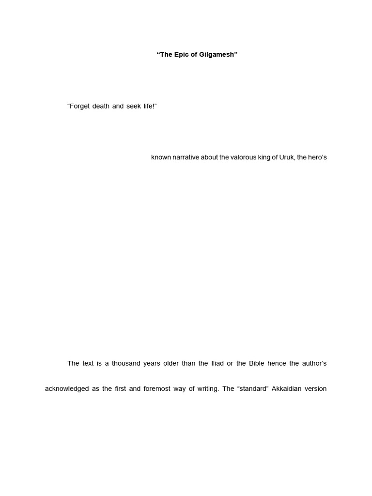 Literary Analysis - Epic of Gilgamesh | PDF | Flood Myth | Cuneiform