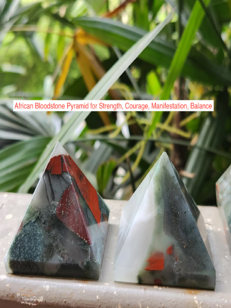 African Bloodstone Pyramid For Strength, Courage, Manifestation ...