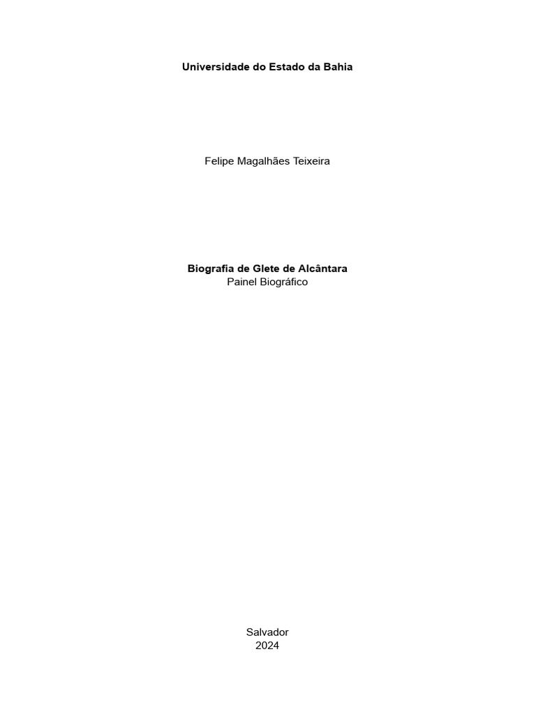 Biografia de Glete De Alcântara | PDF | Enfermagem | Biografia