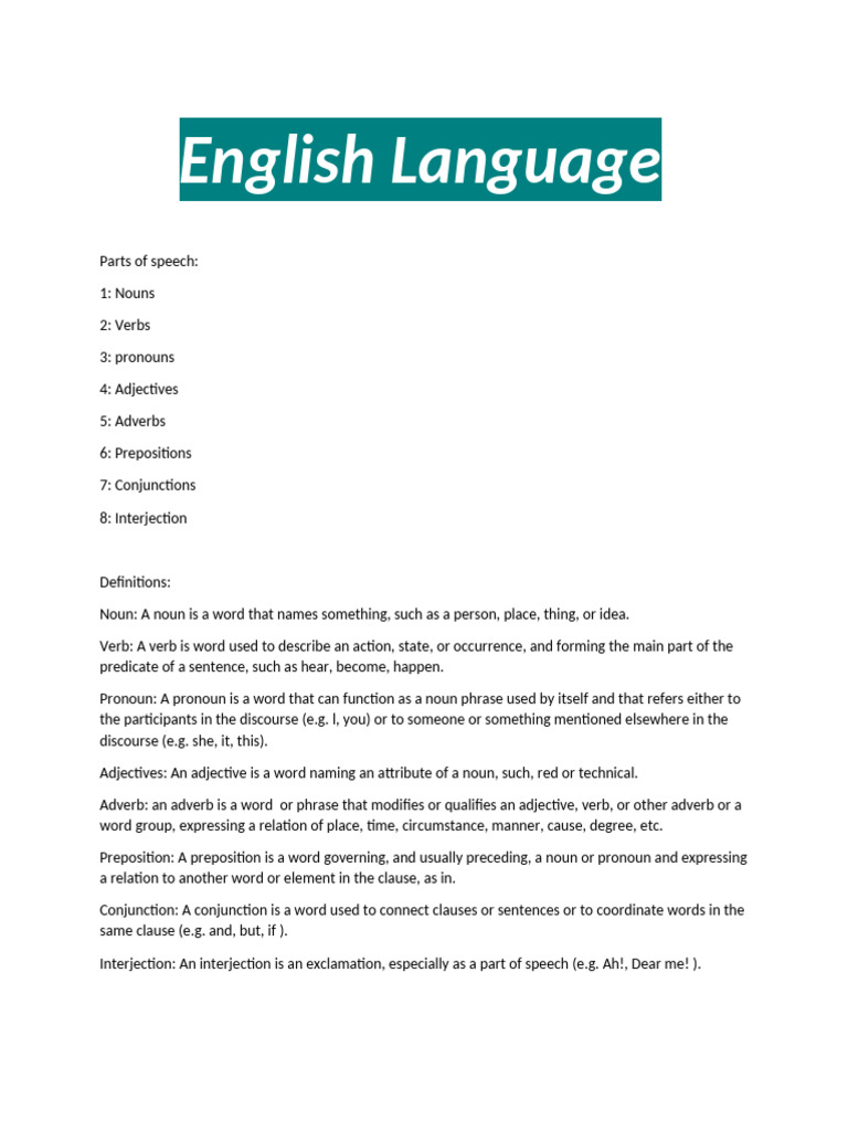 English Language | PDF