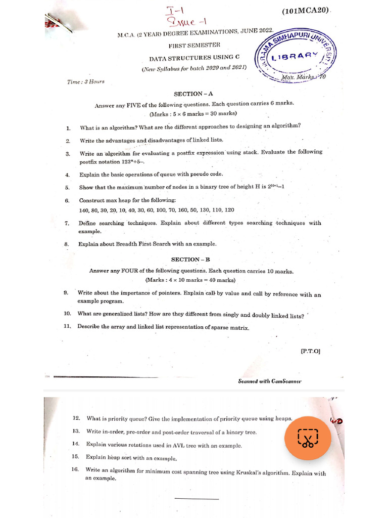 DS Question Papers | PDF