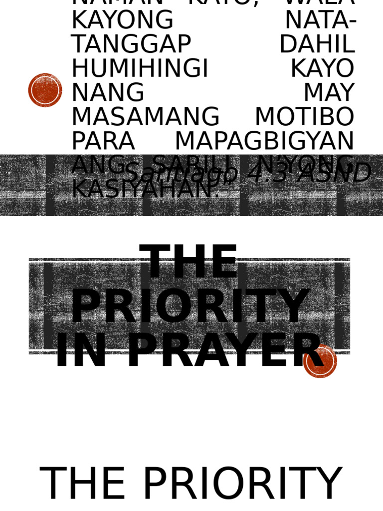 The Priority in Prayer | PDF | God The Father | Religious Belief And ...