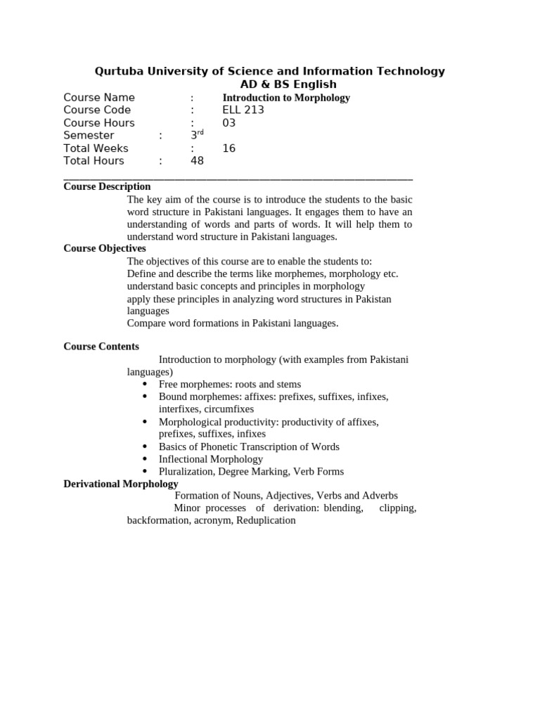 Introduction To Morphology | PDF | Morphology (Linguistics) | Word
