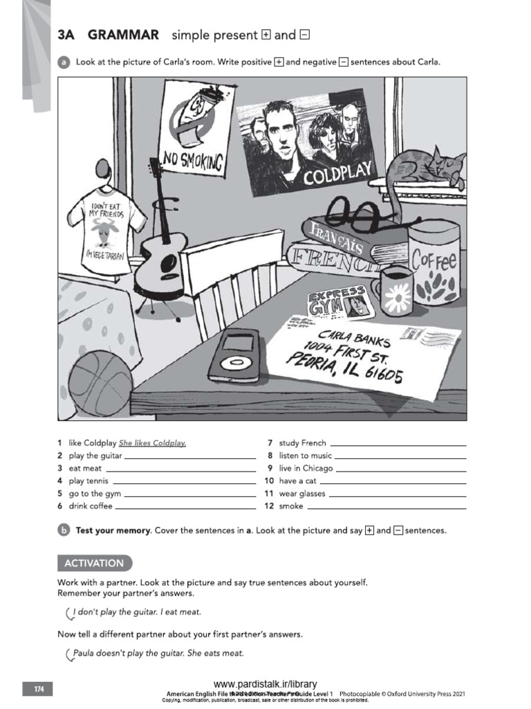 Grammar Activity 3A-1 | PDF