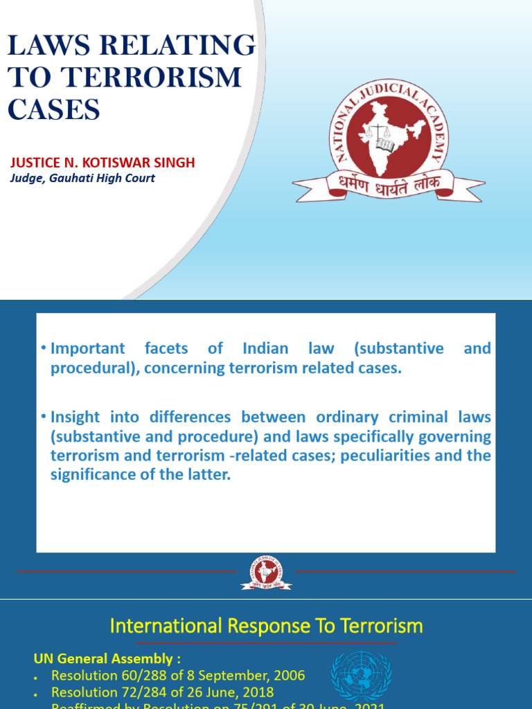 Indian Laws on Terrorism Cases Overview | PDF | Bail | Confession (Law)