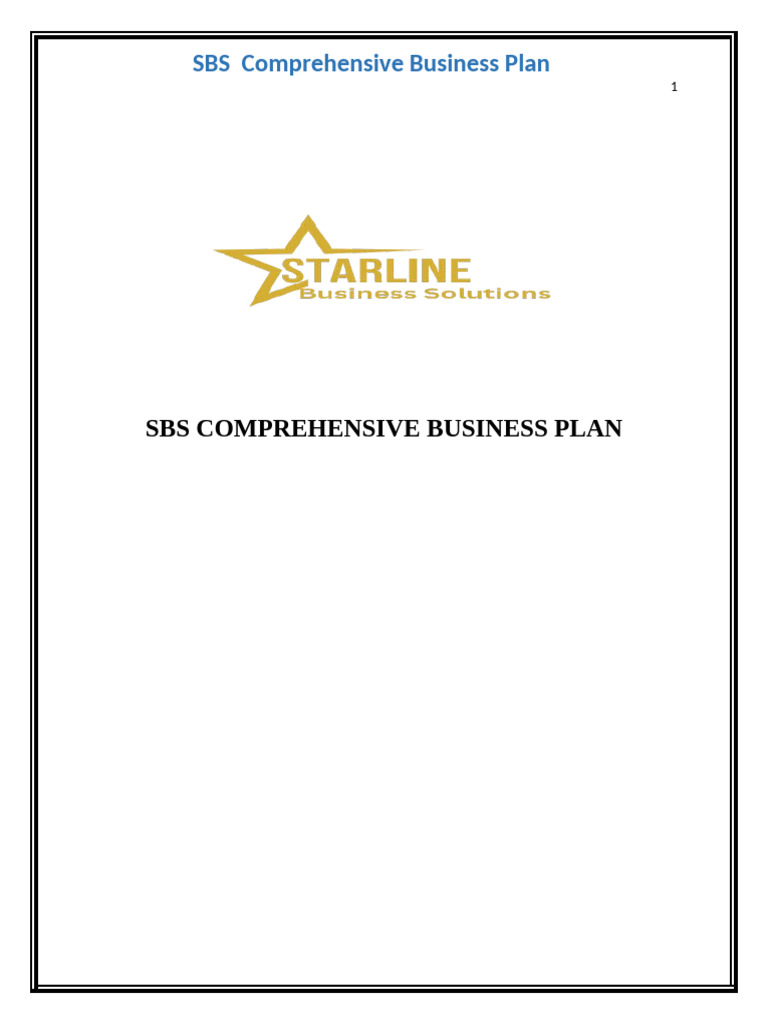 Comprehensive Business Plan For Starline Business Solutions | PDF ...