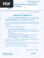 Certificat d'Hospitalisation à Bassam | PDF
