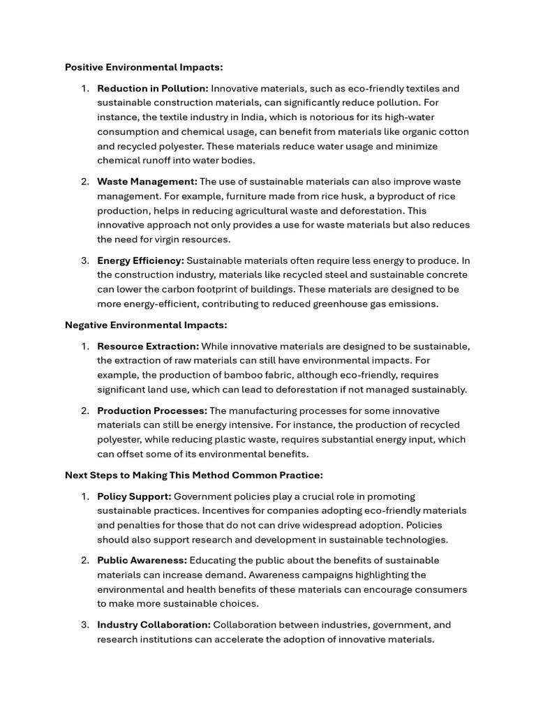 Innovative Materials for Sustainability | PDF | Sustainability ...