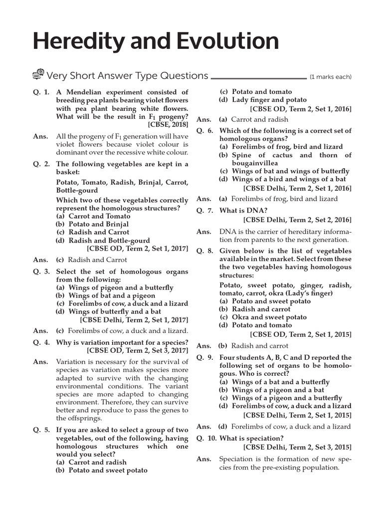 Heredity and Evolution MIQs | PDF | Genetics | Dominance (Genetics)