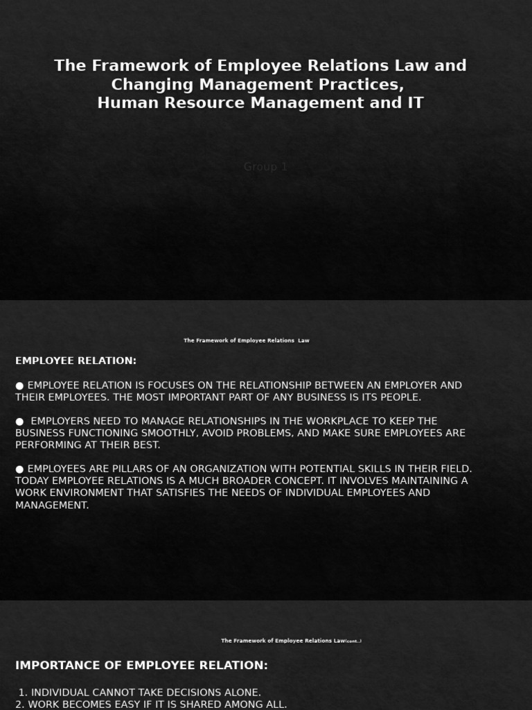 The Framework of Employee Relations Law and Changing | PDF | Employment ...