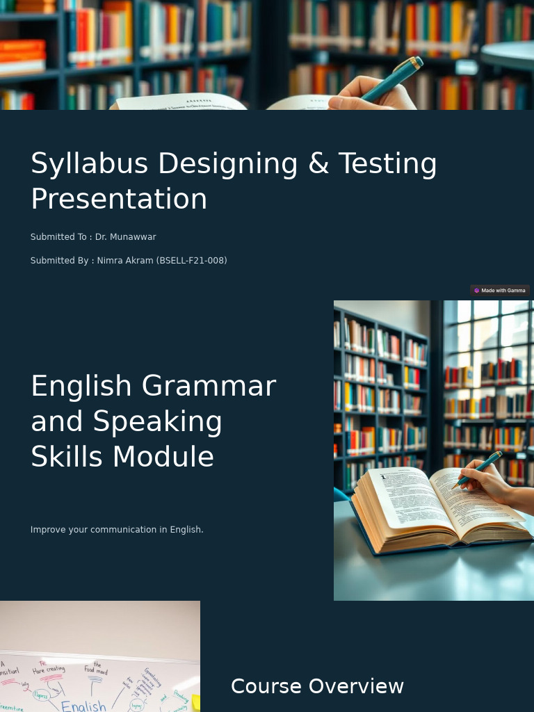 Syllabus Designing and Testing Presentation | PDF