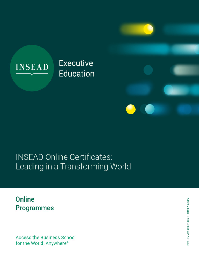 INSEAD Online Certificates Leading in A Transforming World | PDF ...