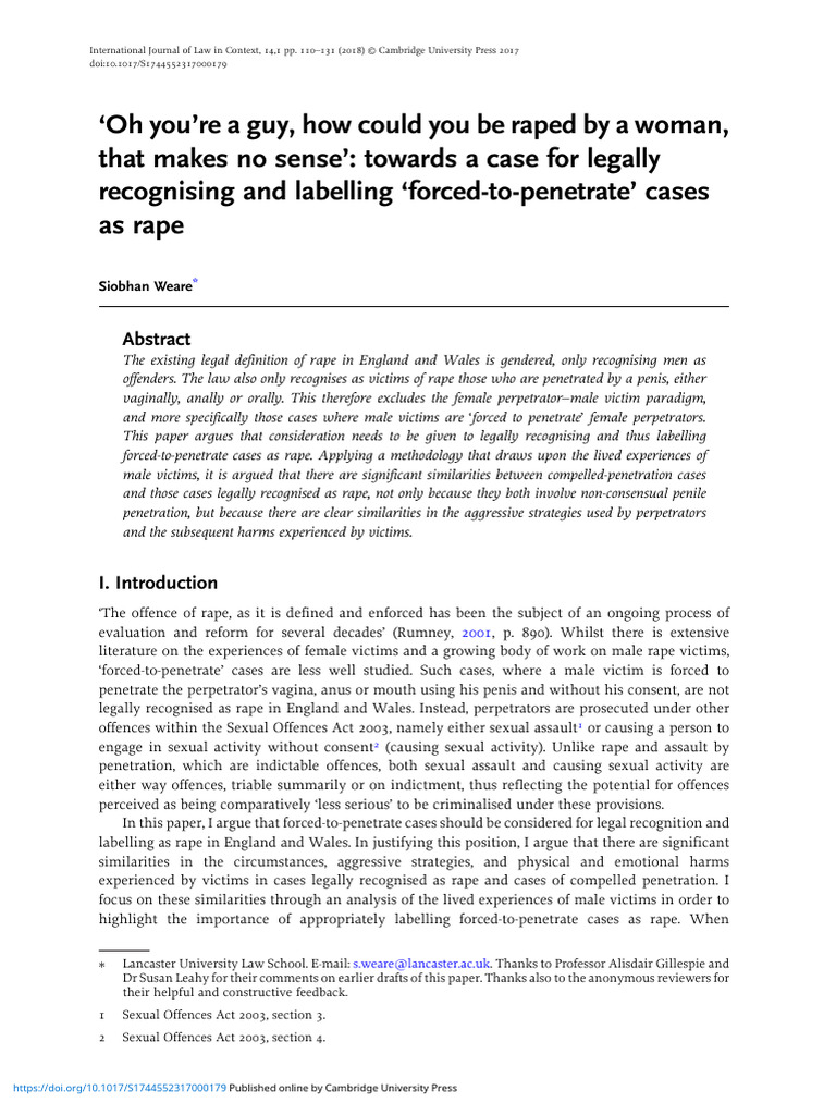 Oh Youre A Guy How Could You Be Raped by A Woman That Makes No Sense Towards A Case For Legally ...