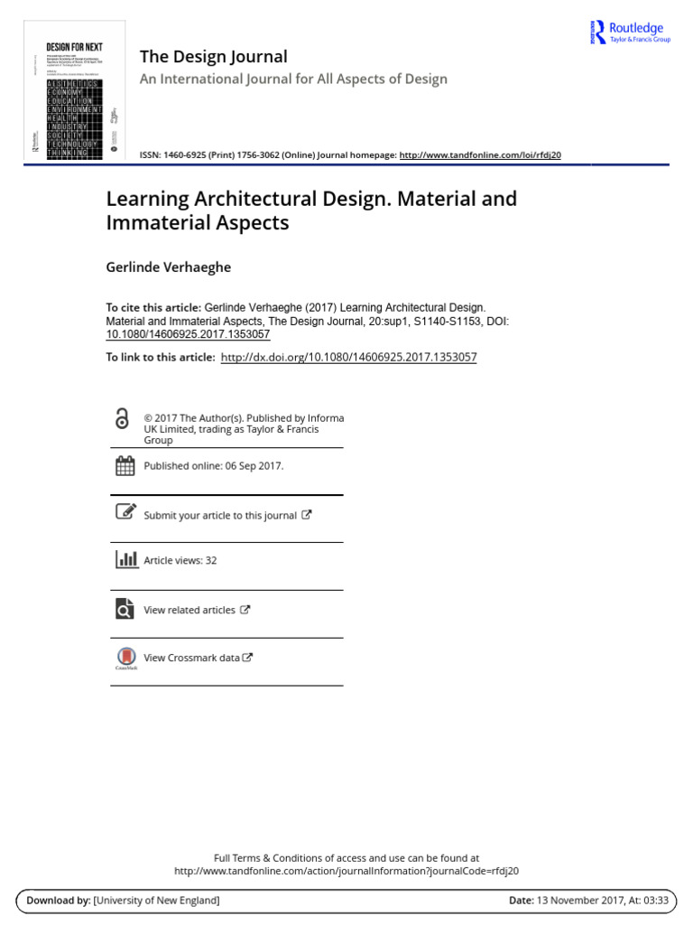 Learning Architectural Design. Material and Immaterial Aspects | PDF ...