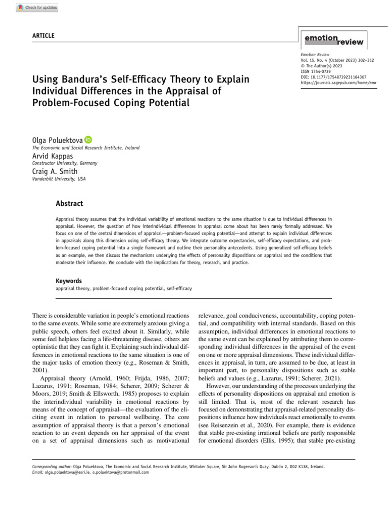 Poluektova Et Al 2023 Using Bandura S Self Efficacy Theory To Explain ... Poluektova Et Al 2023 Using Bandura S Self Efficacy Theory To Explain ...
