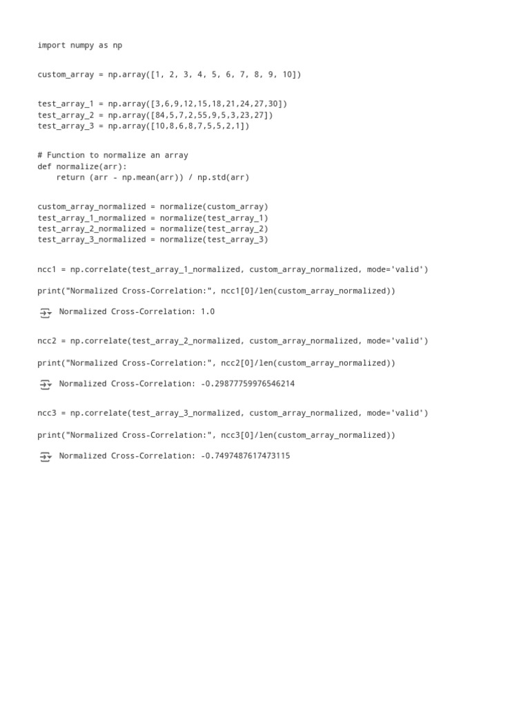 Normalised Cross Correlation - Ipynb - Colab | PDF