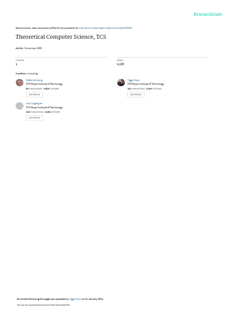 Theoretical Computer Science TCS | PDF | Computational Complexity Theory | Formal Verification