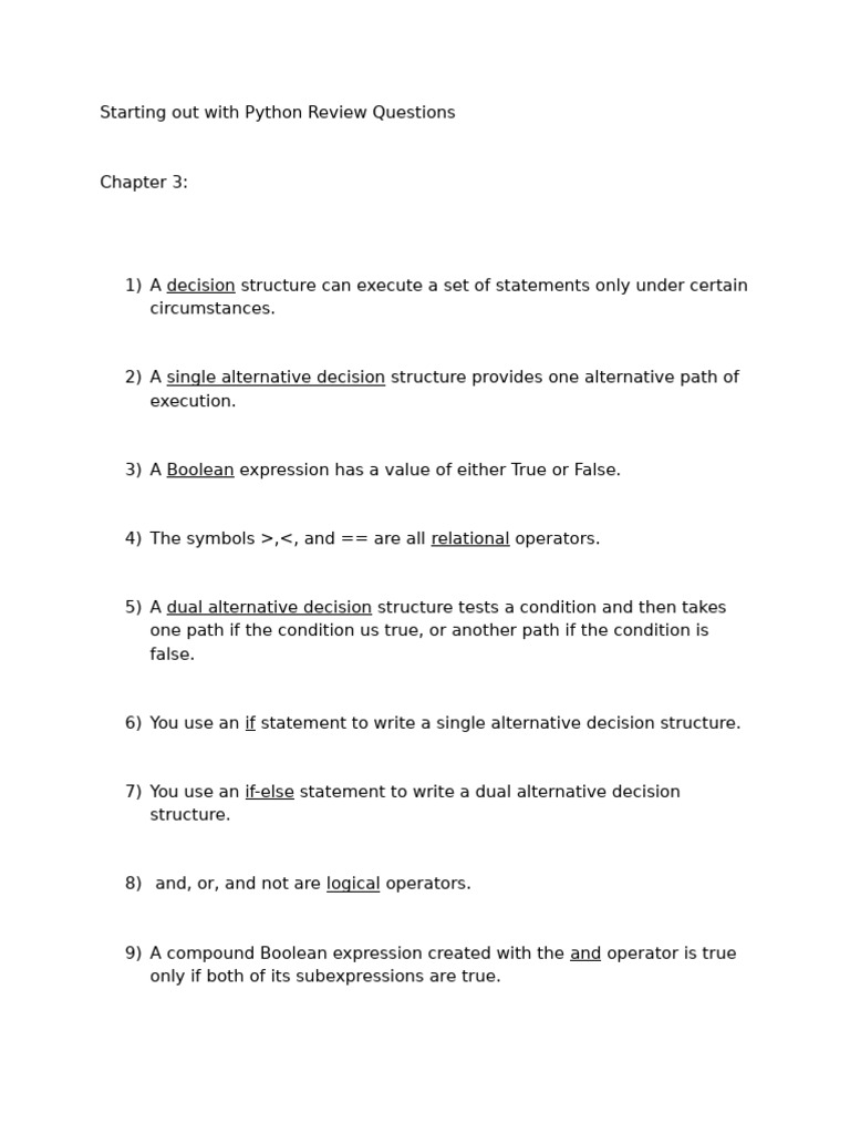 Python Review Questions Ch 3 4 Pdf Pdf Boolean Data Type Computer Programming