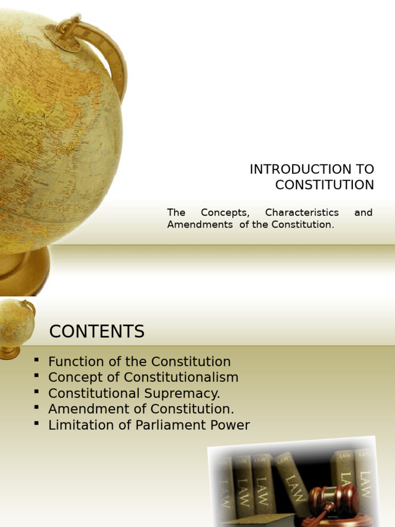 Concepts Characteristics and Amendments of The Constitution | PDF ...