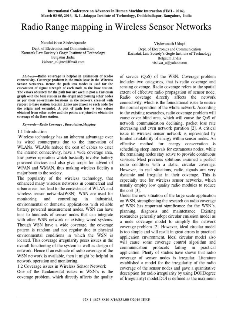 Radio Range Mapping in Wireless Sensor Networks by Nandakishor ...