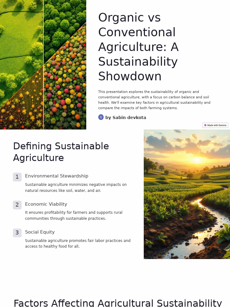 Organic Vs Conventional Agriculture A Sustainability Showdown | PDF | Agriculture | Organic Farming
