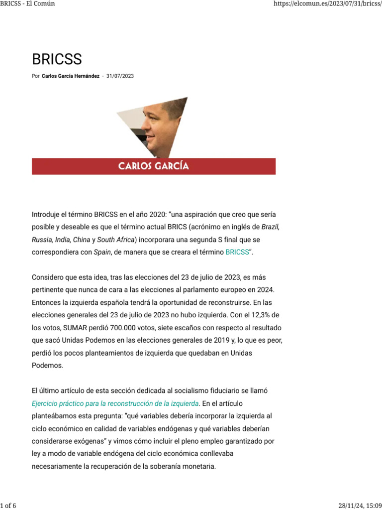 BRICSS - El Común | PDF | OTAN | España