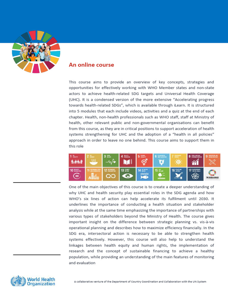 Flyer SDG Course Final Version EN | PDF | World Health Organization ...