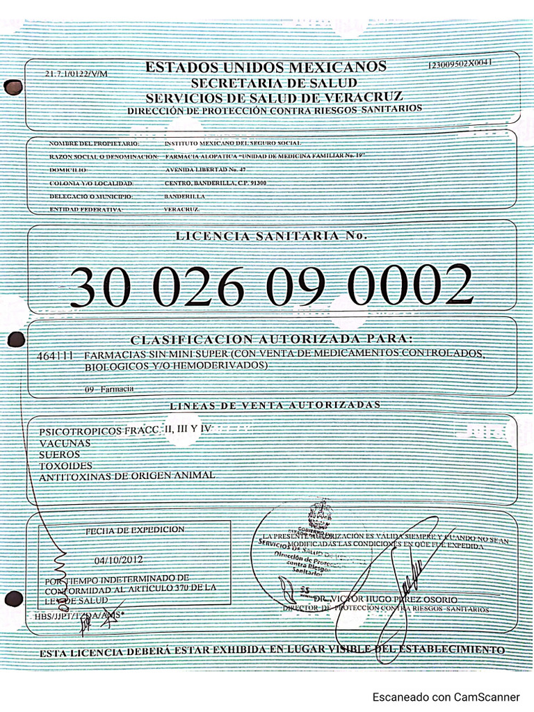 Licencia Sanitaria | PDF