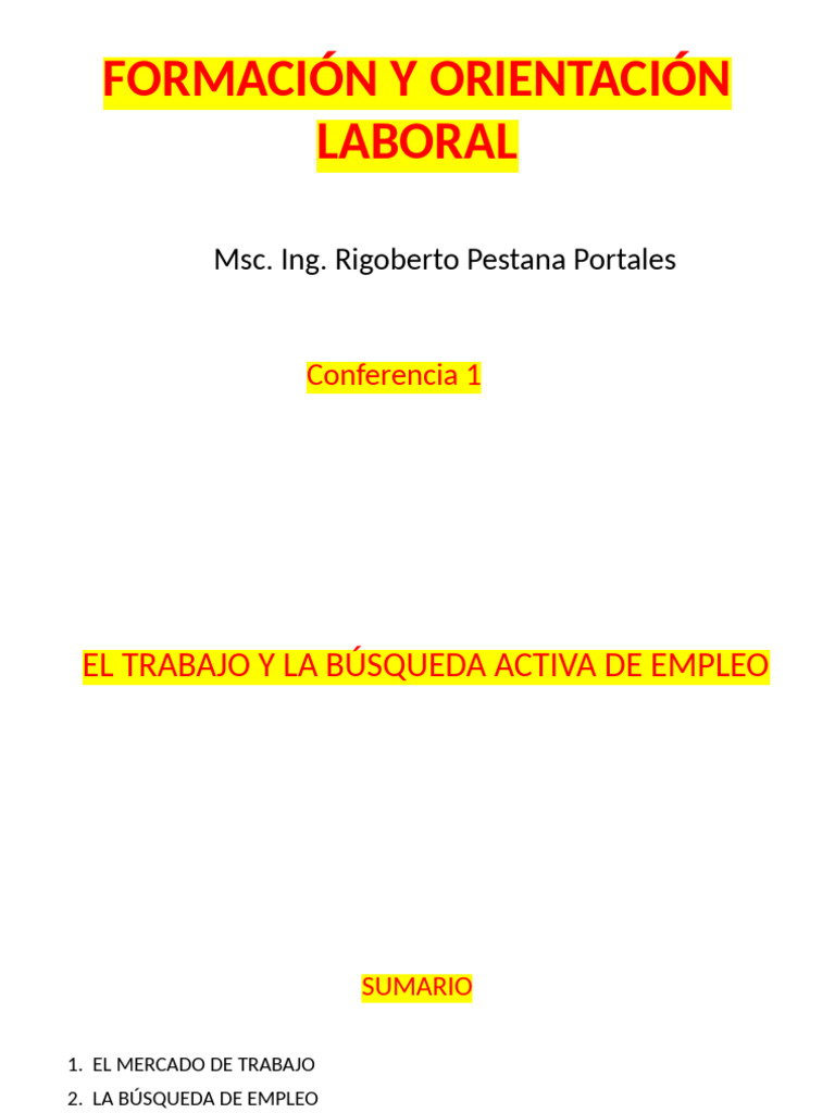 Presentaciขn FOL | PDF | Empleo | Economía laboral