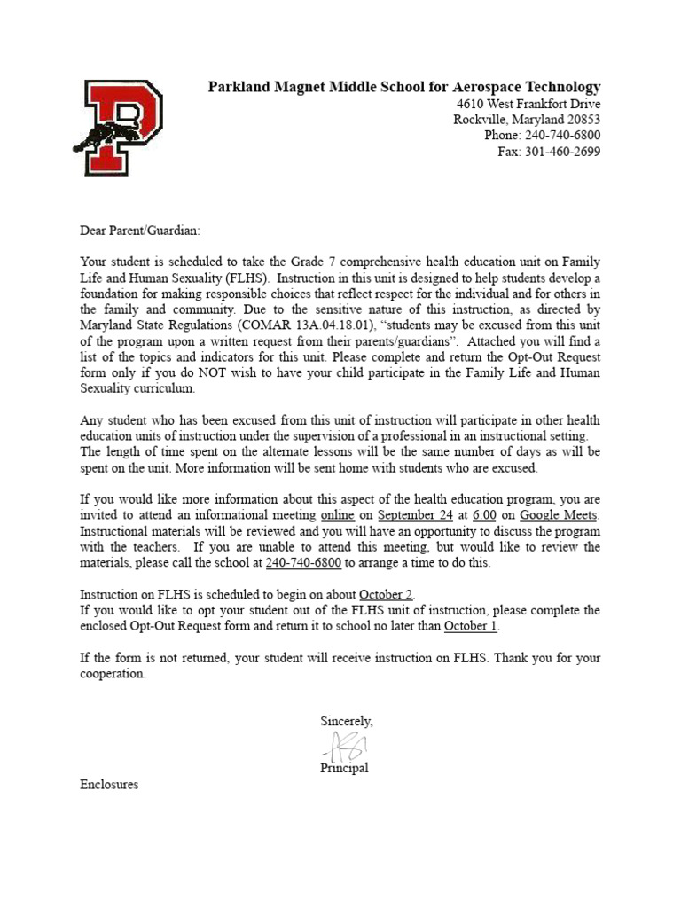 Kami Export - Grade 7 Parent Letter 2024-2025 FLHS English | PDF ...