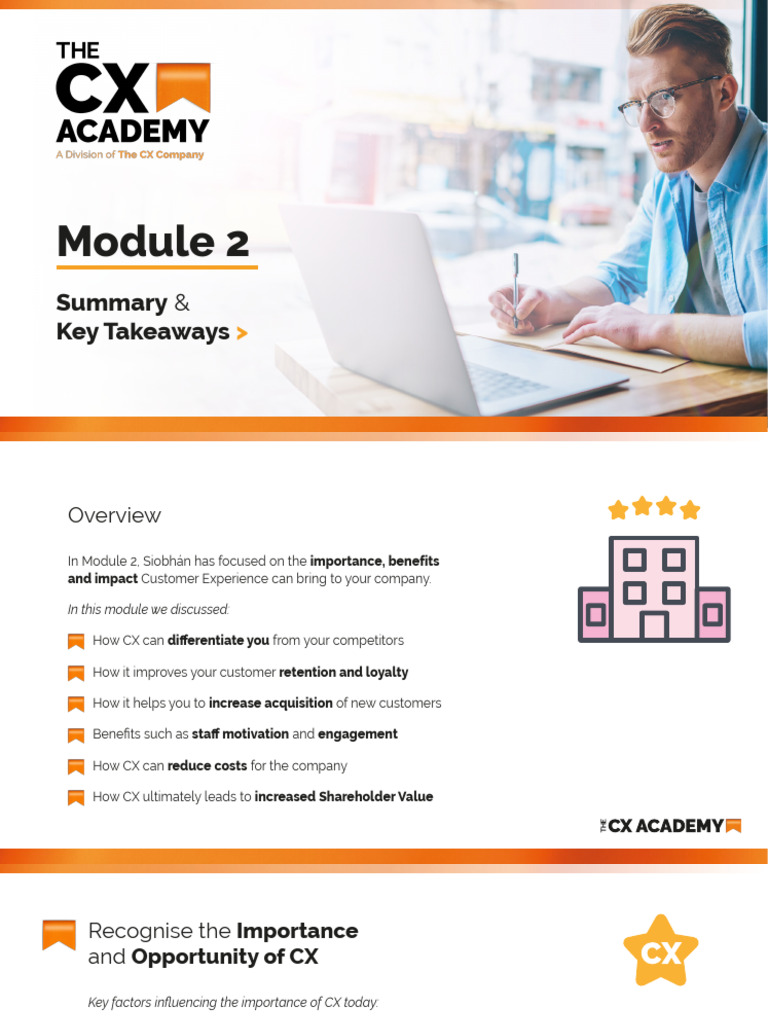 CX Academy - MODULE 2 SUMMARY | PDF | Employee Retention | Customer Experience
