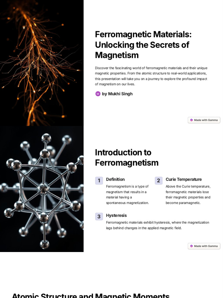 Ferromagnetic Materials Unlocking The Secrets of Magnetism | PDF ...