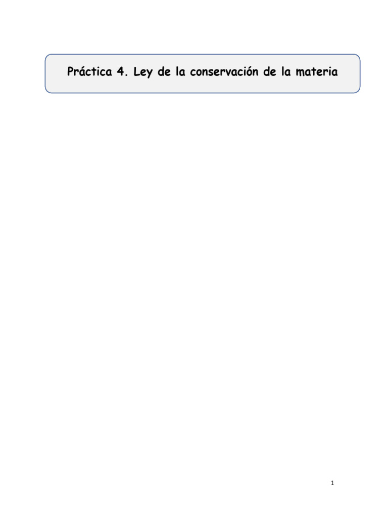 Ley de Conservación de la Materia: Experimento | PDF | Química | Masa