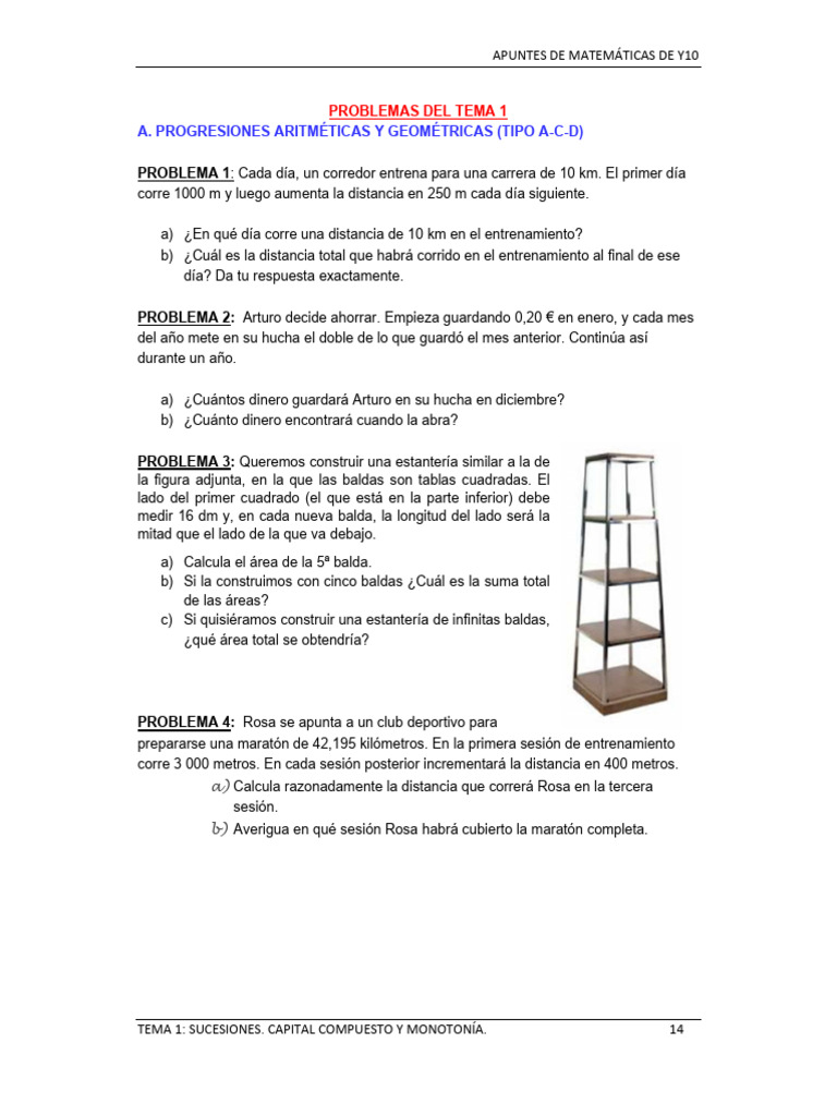 Tema 1 - Problemas | PDF | Interés compuesto | Función monotónica