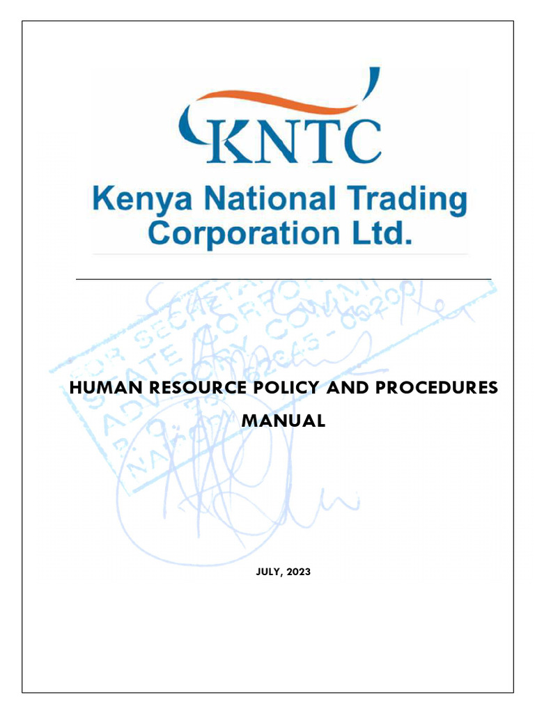 KNTC HR P&P Manual July 2023 | PDF | Employment | Human Resources