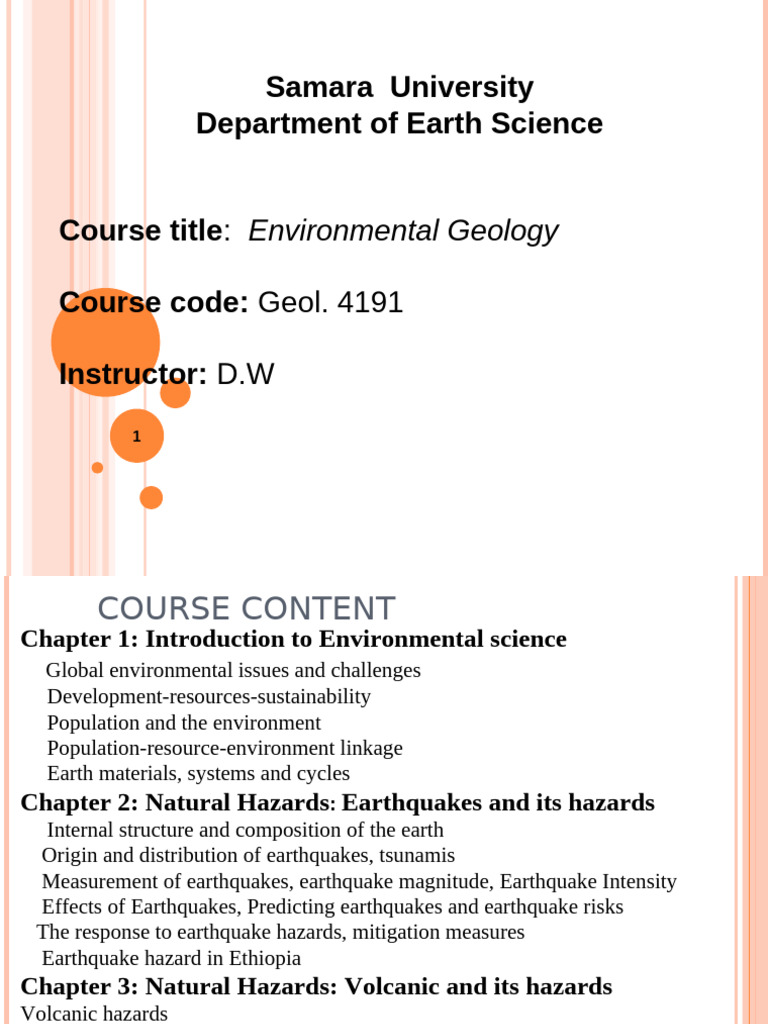 Environmental Geology Course Overview | PDF | Volcano | Magma