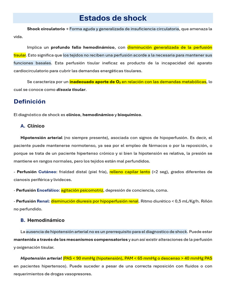 Fisiopato - Estados de Shock | PDF | Inflamación | Septicemia