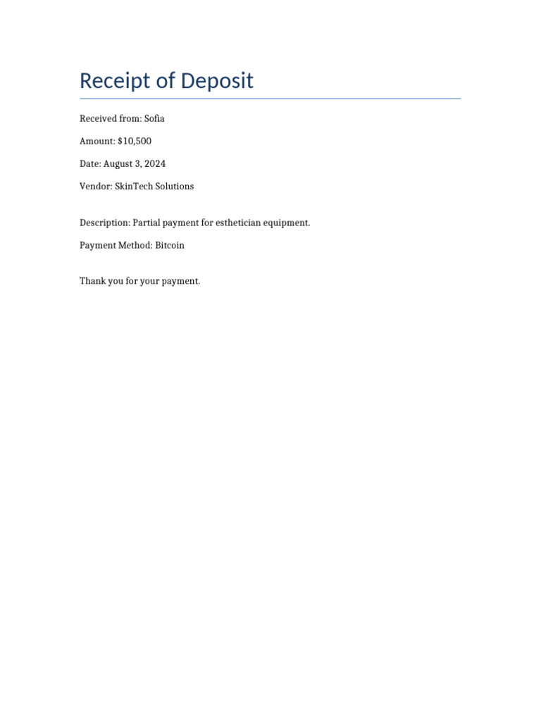 E-Receipt of Deposit | PDF