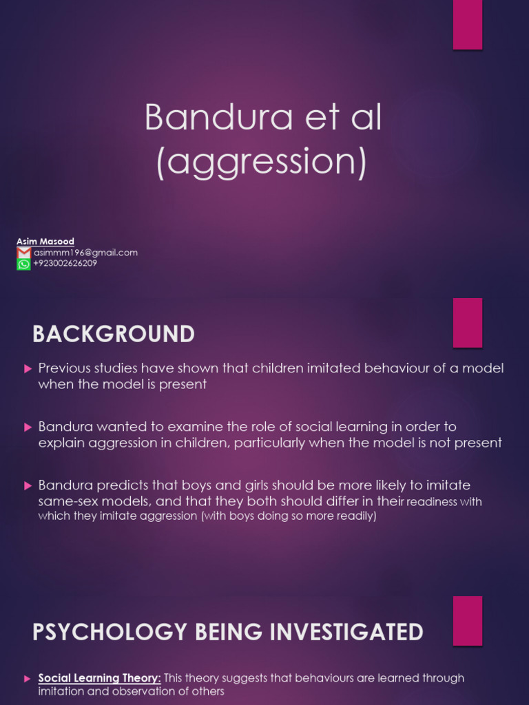Bandura Et Al | PDF | Aggression | Psychology