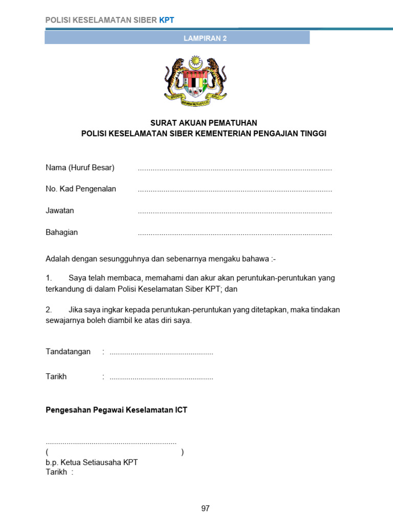 PKS-polisi Keselamatan Siber LAMPIRAN 2 | PDF