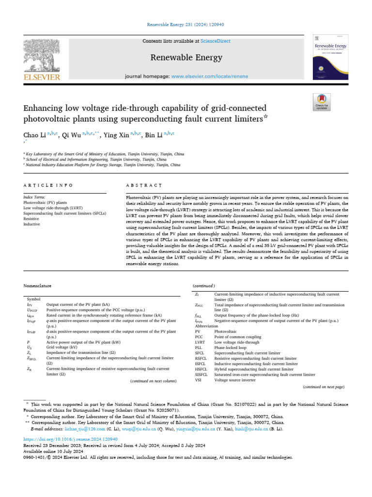 Enhancing Low Voltage Ride Through Capability Of Grid Connected Photovoltaic Plants Using