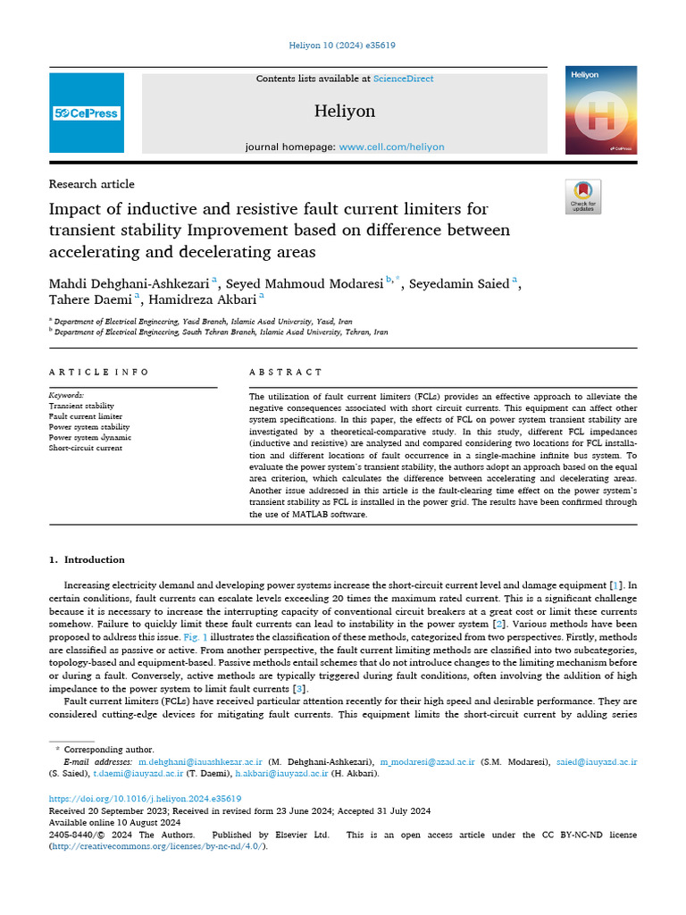 Heliyon Research Article Pdf Electrical Impedance Electric Power Transmission