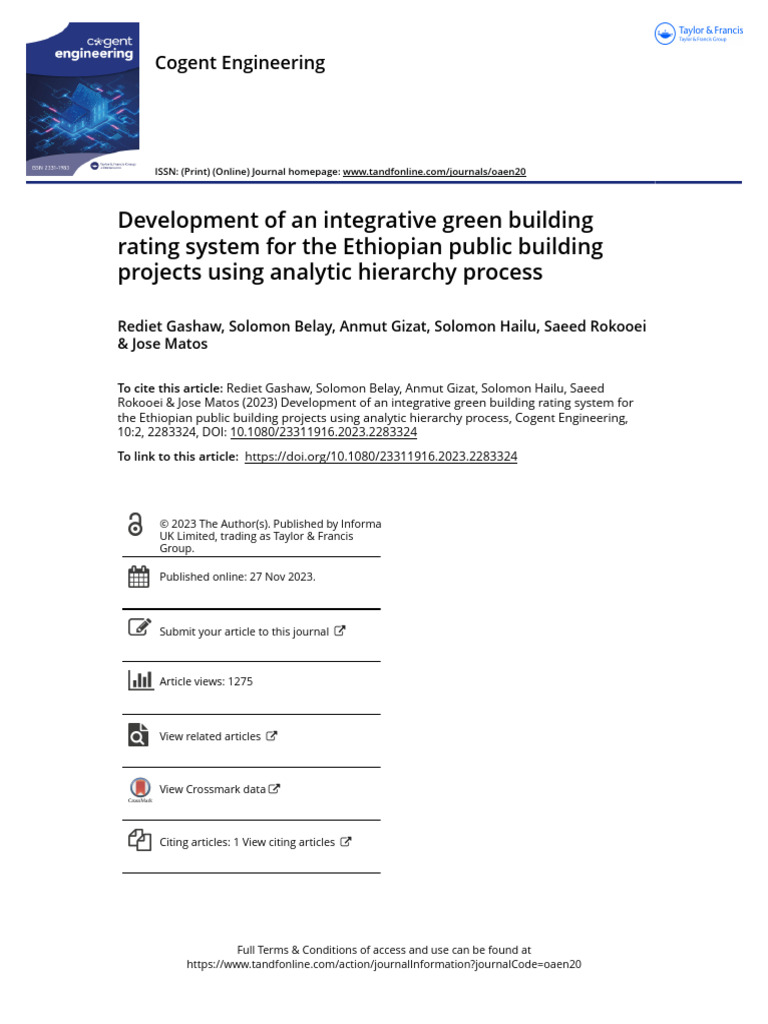 Green Building Rating System for Ethiopia | PDF | Green Building | Natural Environment