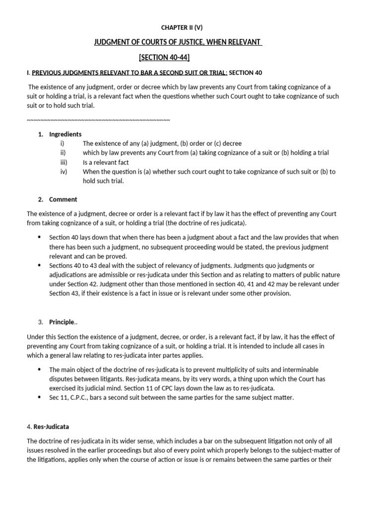 Sec 40 To 44 | PDF | Res Judicata | Common Law