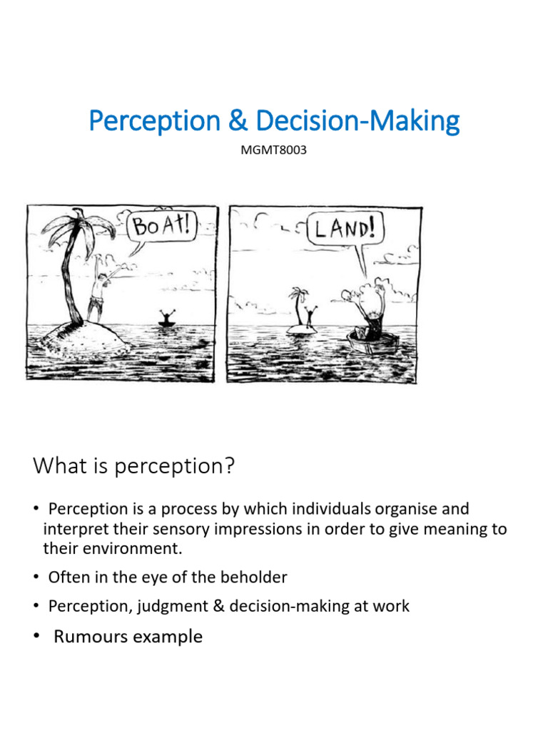 Week 6 Lecture Slides | PDF | Decision Making | Perception Week 6 Lecture Slides | PDF | Decision Making | Perception
