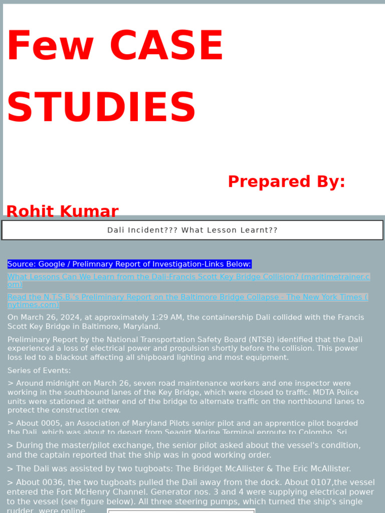 Case Studies | PDF | Reliability Engineering | Ships