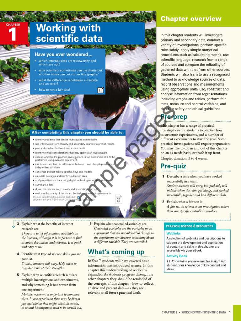 Pearson Science 7 10 Year 8 Teacher Companion Sample Pages Sample | PDF ...