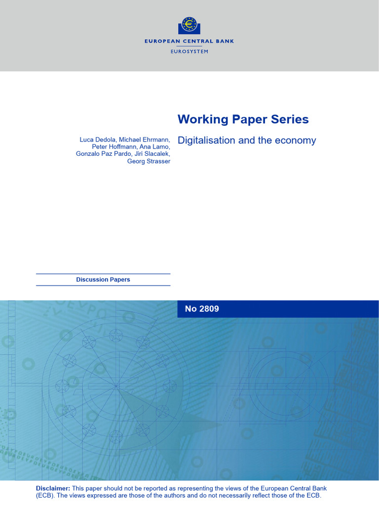 Digitalisation and Economy (European Central Bank) | PDF | Poverty & Homelessness ...