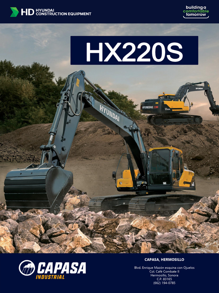 Especificaciones Excavadora Hyundai X220S | PDF | Motores | Ingeniería ...
