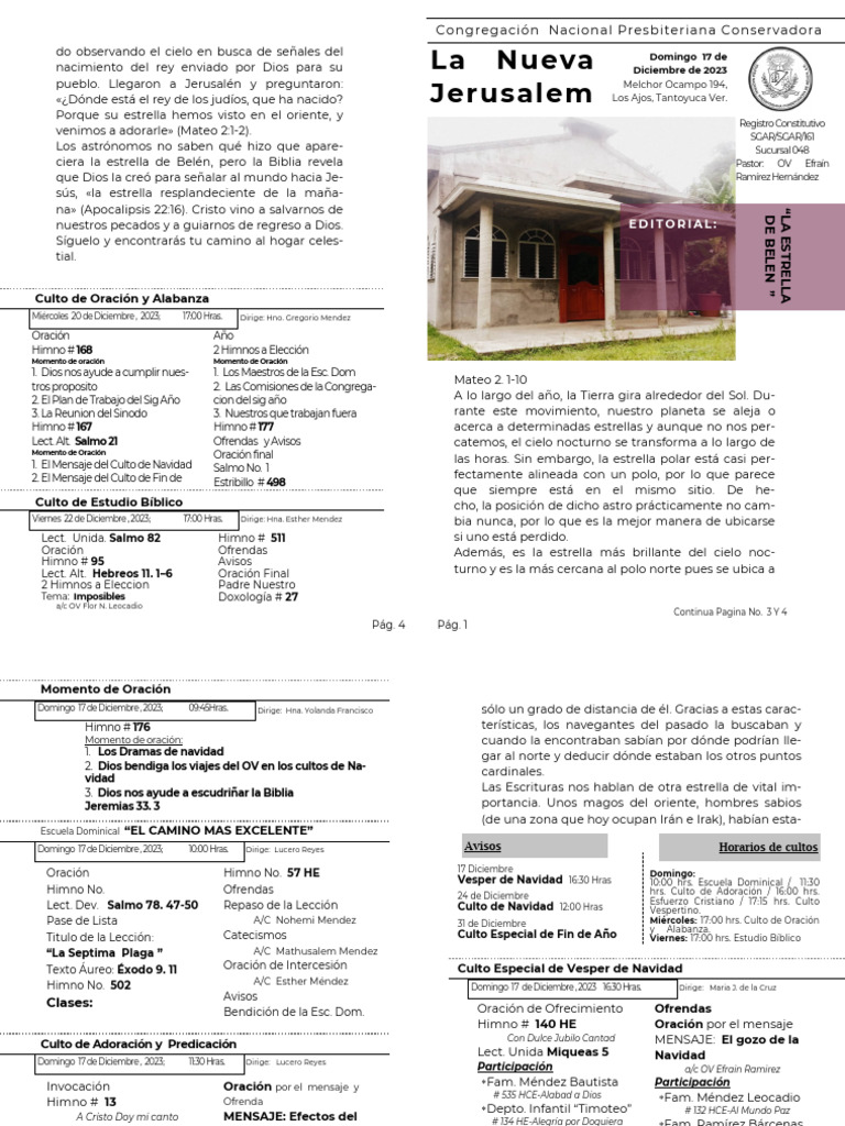 Boletin 17 Dic 2023 | PDF | Oración | Salmos